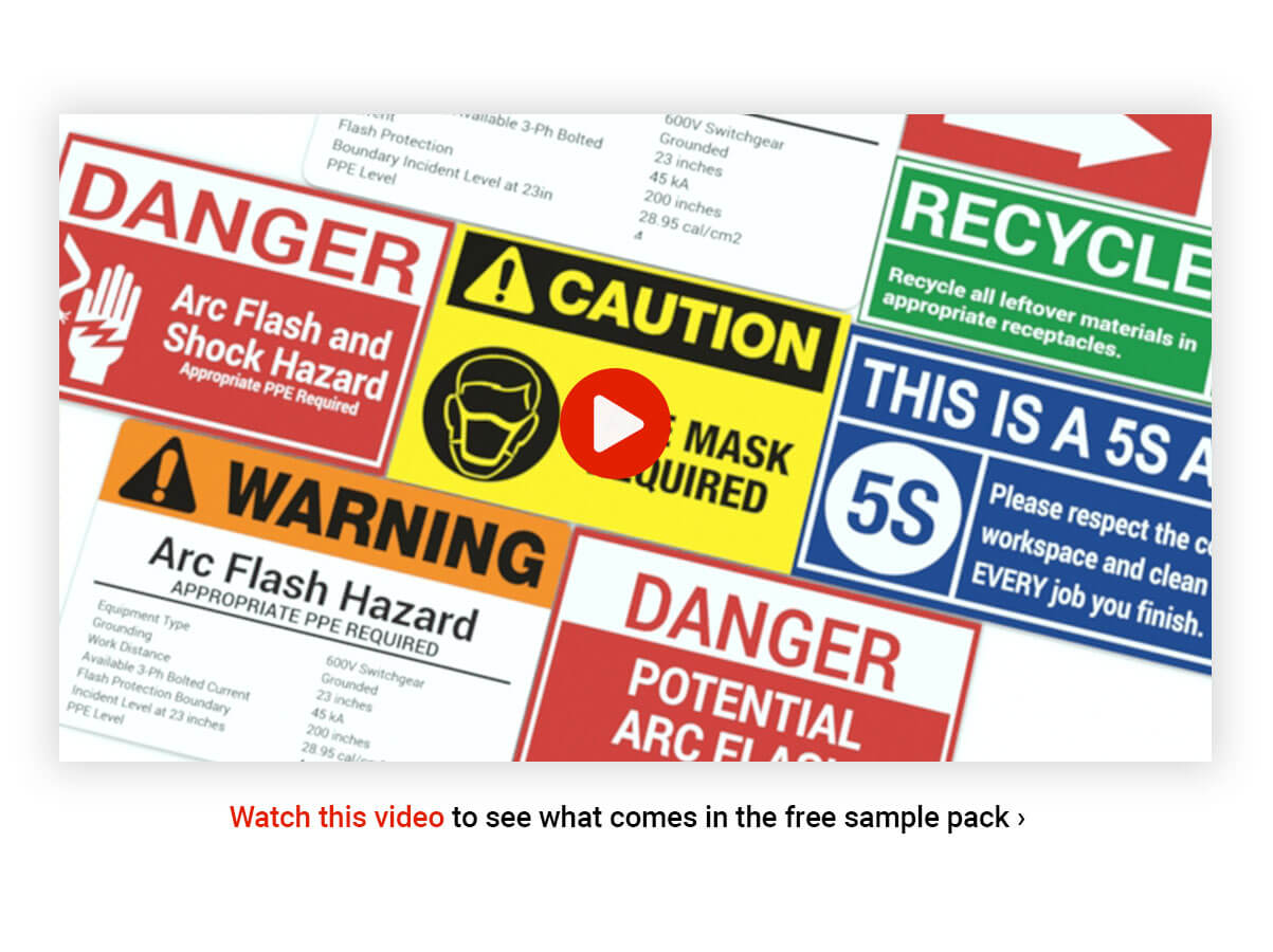 FREE Arc Flash Label Samples from Creative Safety Supply