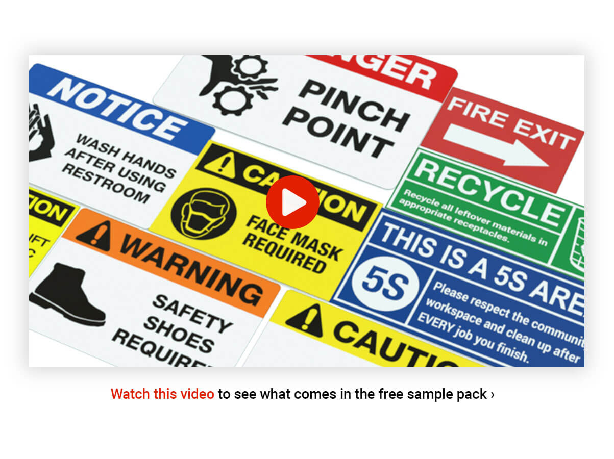 FREE OSHA Label Samples from Creative Safety Supply